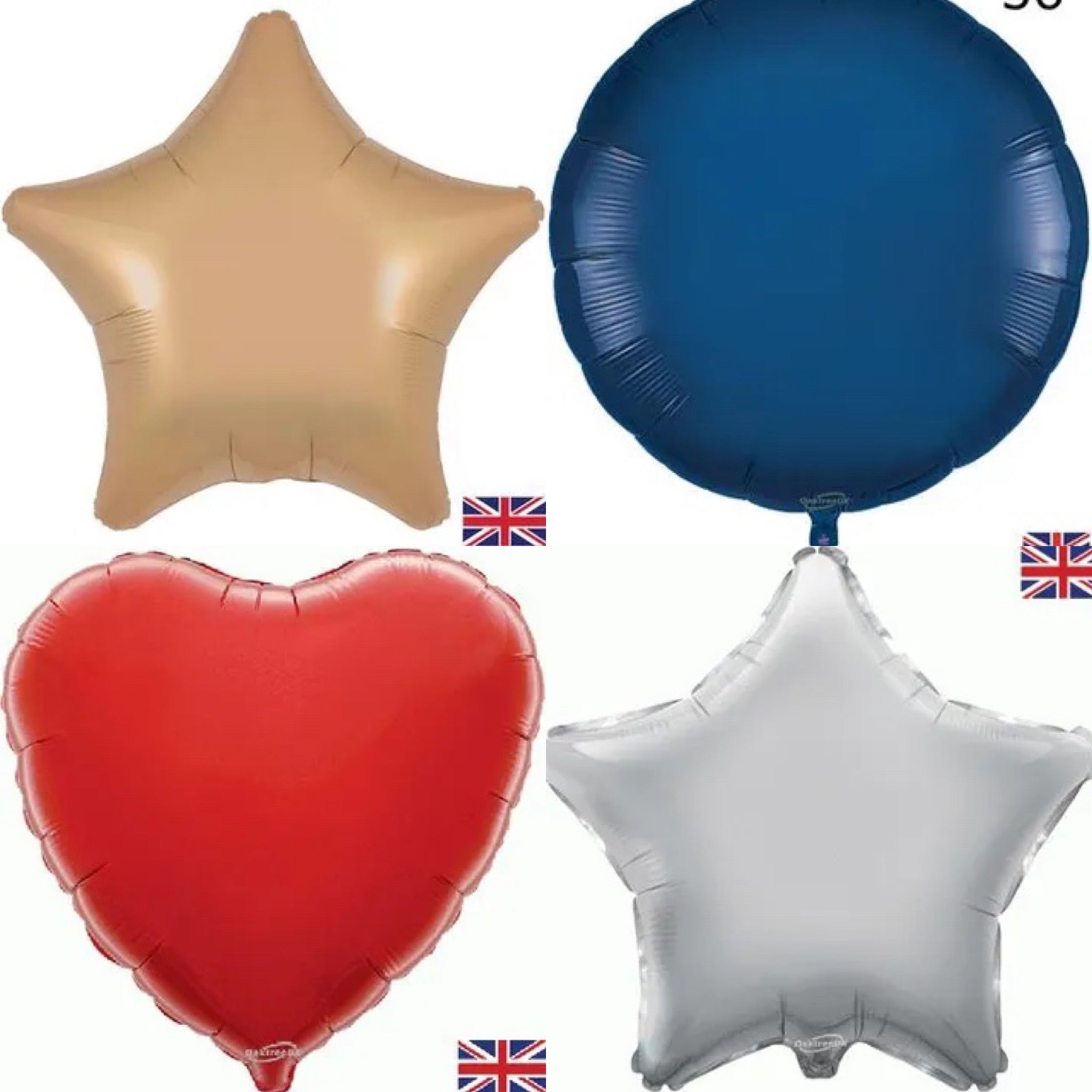 Solid colour foil shapes – Swanseaballoondecorations